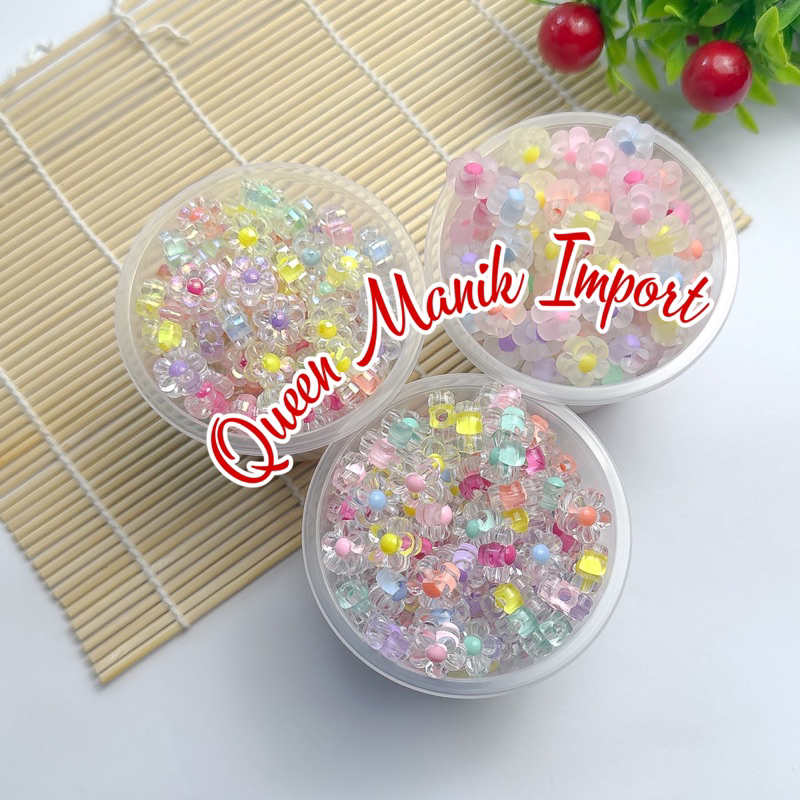 Jual Manik Akrilik Bunga Clear ICE DOVE Manik Bunga ( 15gr ...