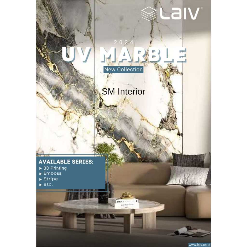 Jual LAIV UV Marmer Sheet PVC Marble Motif Marmer Emboss Strip 3D ...