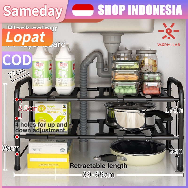Jual WARM LAB Rak dapur yang dapat ditarik di bawah rak panci wastafel ...