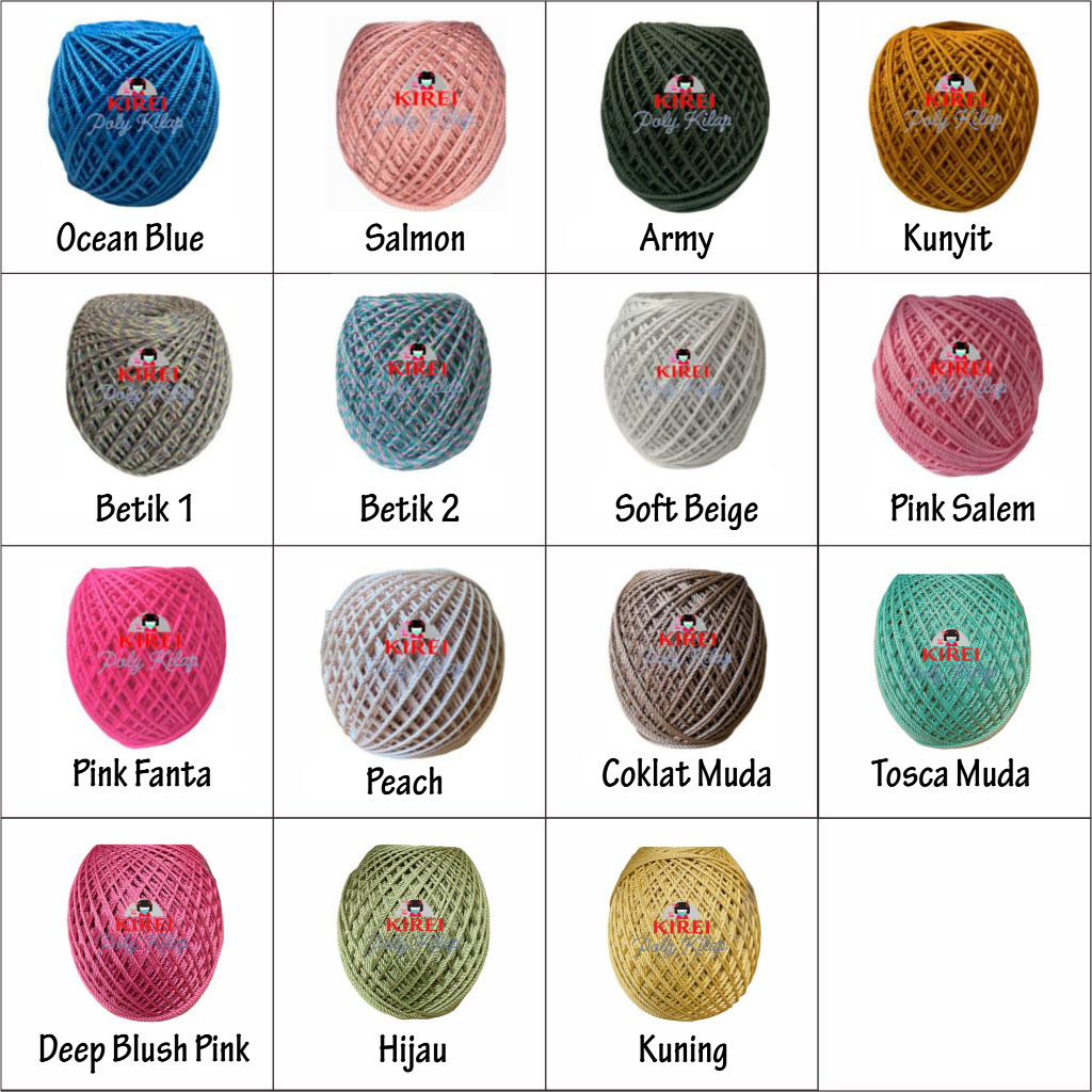 Jual RK Benang Rajut POLY KILAP / Poliester / Poli Kilap Kirei ...