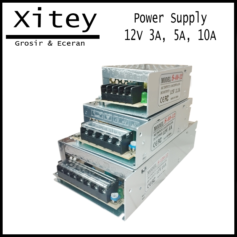 Jual xty power supply trafo led lampu strip cctv 12v 3A 12V 5A 12 Volt ...
