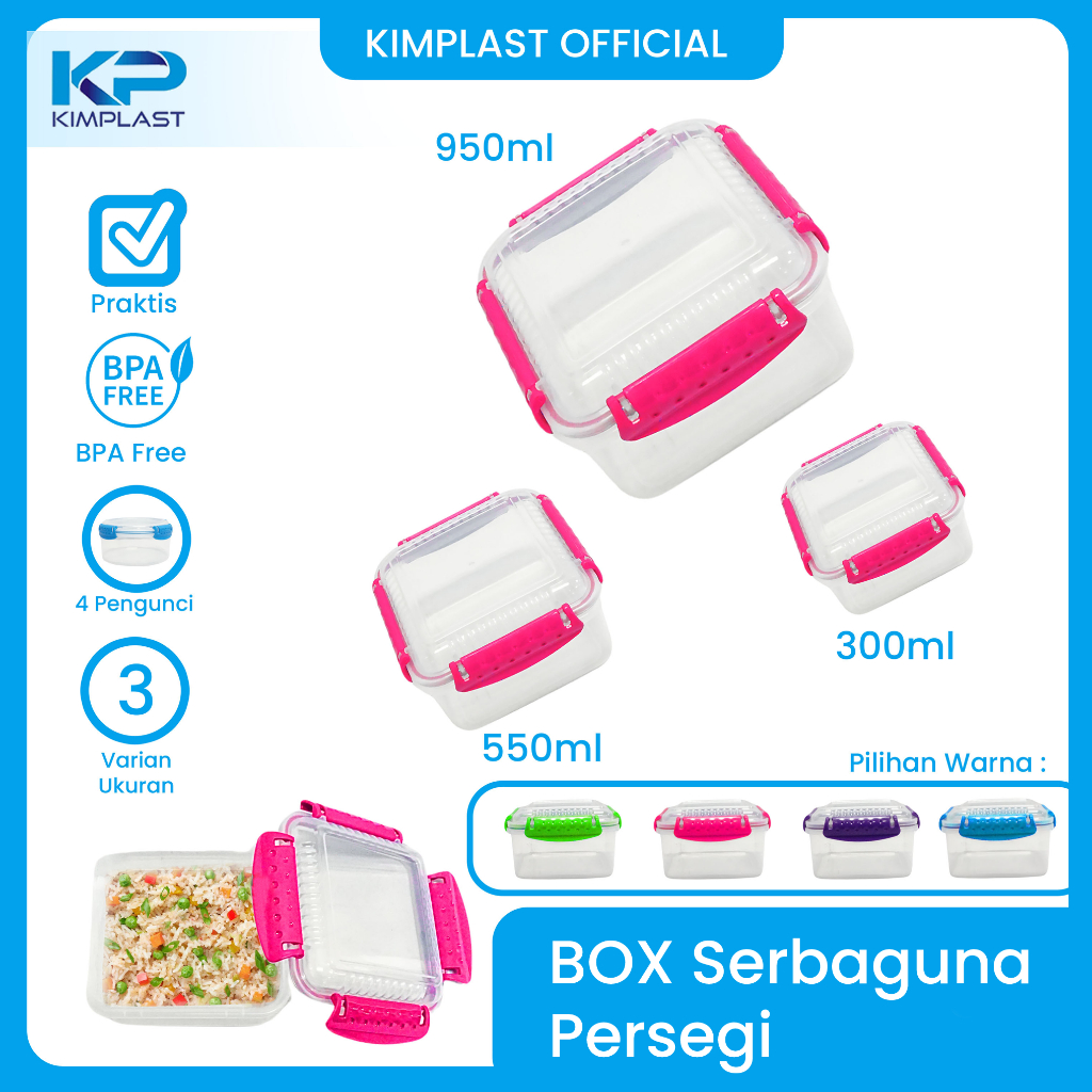 Jual KIMPLAST BOX PERSEGI SS 3 BENING (1 SET ISI 3 PCS) | Shopee Indonesia