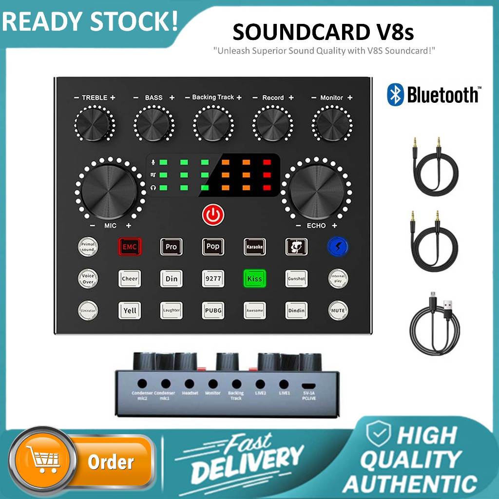 Jual Soundcard V8s Bluetooth Live Sound Card Audio USB External | Shopee Indonesia