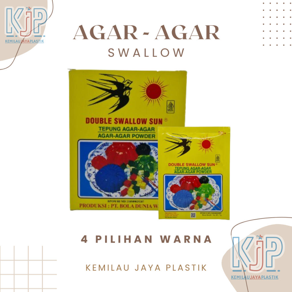 Jual Agar-Agar Swallow Double Sun Sachet 7 GR / Agar-Agar Powder Cap 2 ...