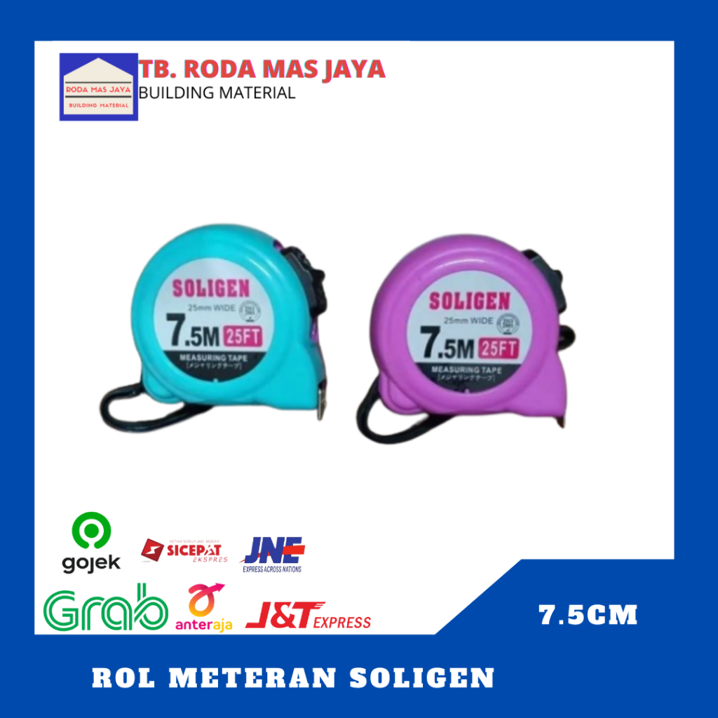 Jual Roll Meteran/Meteran Soligen 7.5 Meter | Shopee Indonesia