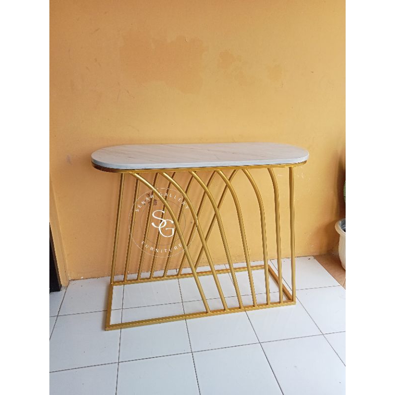 Jual Meja Konsol HPL Marble - meja Konsol besi - Request marmer asli ...
