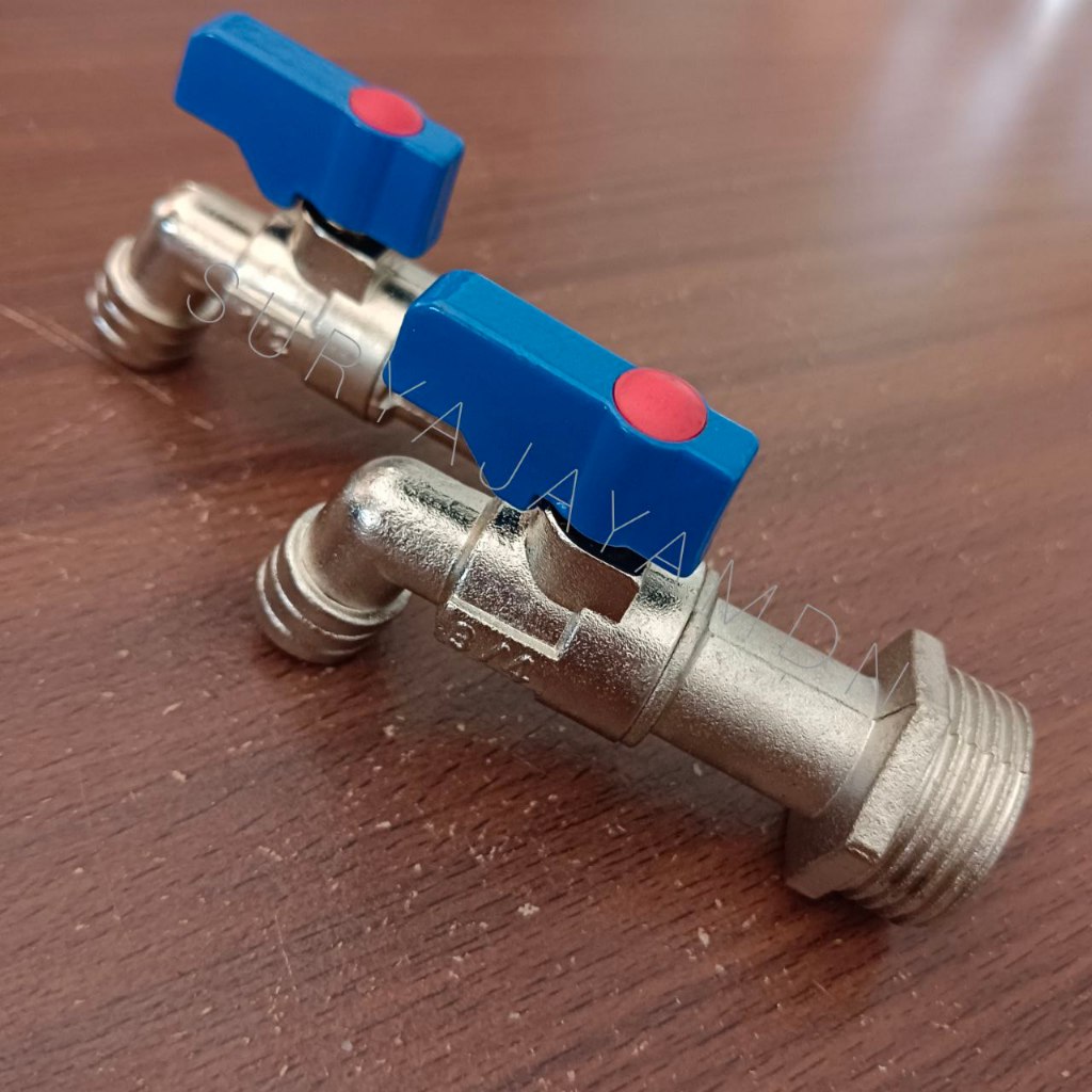 Jual KRAN BESI ONO / KERAN AIR BESI TEMBOK GAGANG BIRU 1/2 INCH DAN 3/4 INCH | Shopee Indonesia