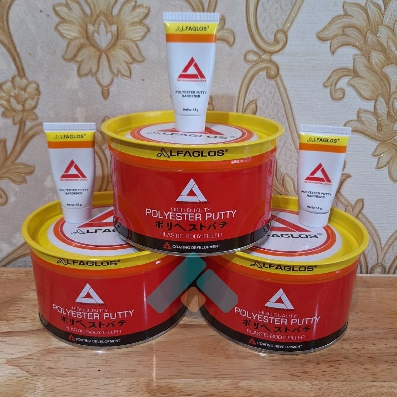 Jual Alfaglos dempul besi 1 Kg dempul plastik alfa | Shopee Indonesia