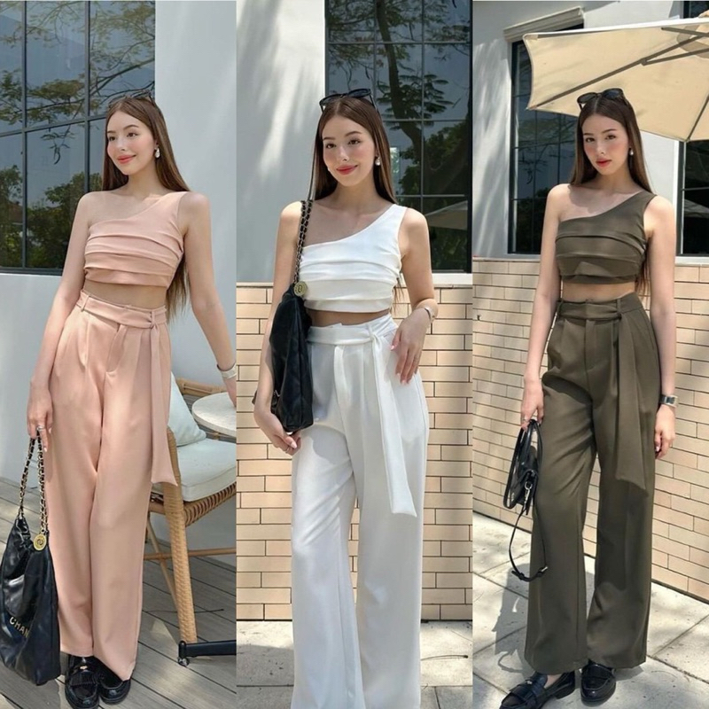 Jual SET1024 CACA KOREAN STYLE VINTAGE SETELAN CELANA POLOS PANTAI ...