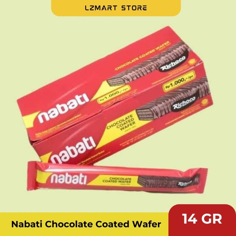 Jual Nabati Chocolate Coated Wafer (14g) / 1 box isi 12 | Shopee Indonesia