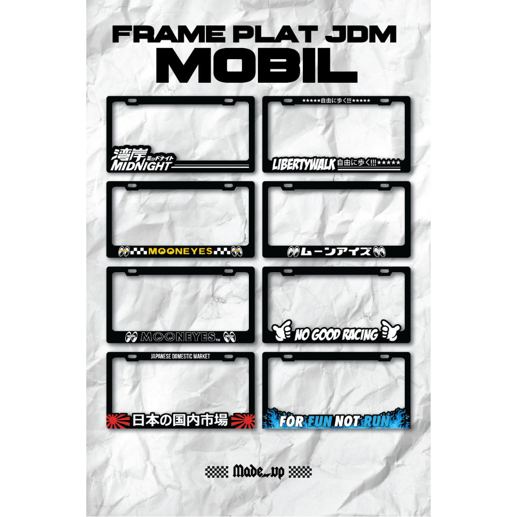Jual FRAME PLAT NOMOR MOBIL AKRILIK MODEL JDM UKURAN CUSTOM GAMBAR ...