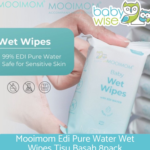 Jual KF7 Mooimom Edi Pure Water Wet Wipes Tisu Basah 8pack | Shopee ...