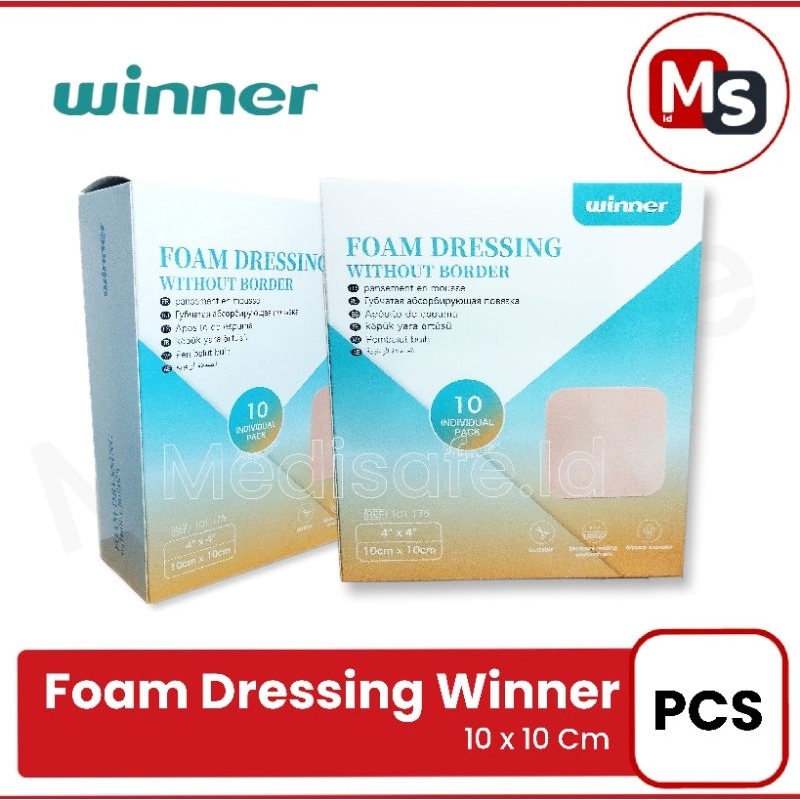 Jual Winner Foam Dressing 10 x 10 Cm Without Border / Satuan | Shopee ...