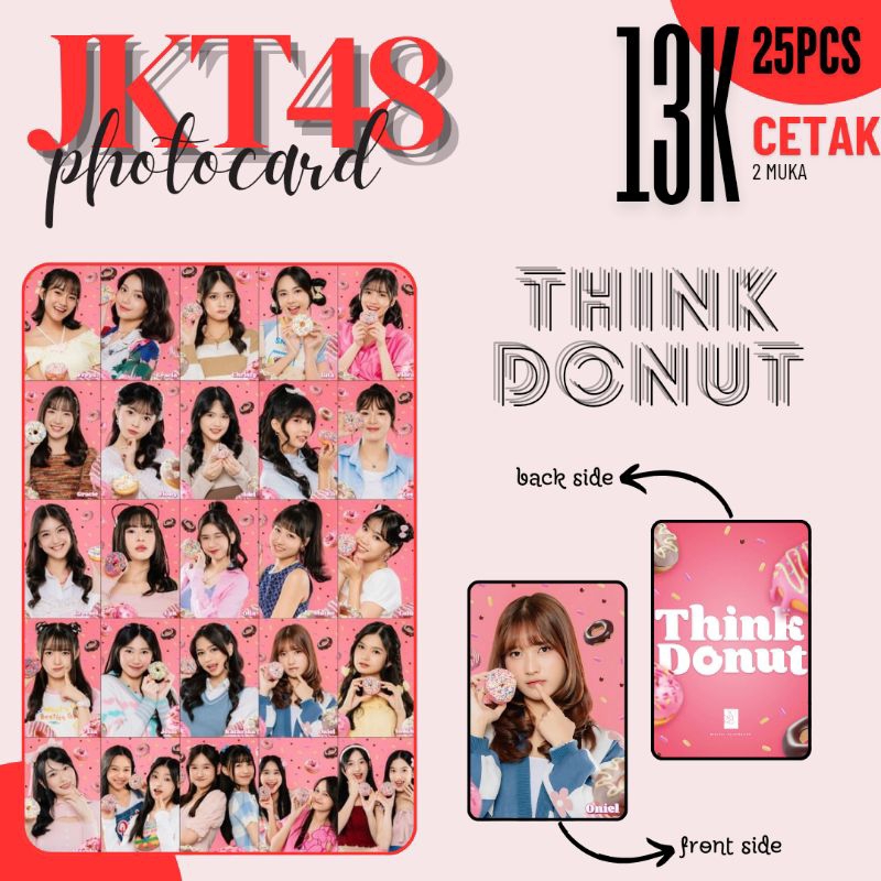 Jual PHOTOCARD JKT48 THINK DONUT - 2 MUKA ISI 25PCS | Shopee Indonesia