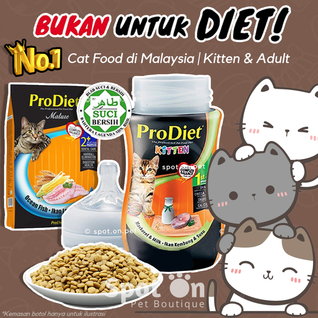 Jual Makanan Kering Kucing 500gr & 1.5 KG Halal Kitten & AdUlt ...