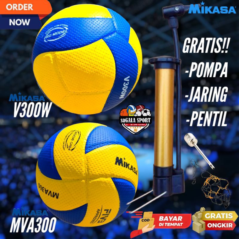 Jual Bola voli paket lengkap v300w mva300 gratis pompa jaring dan ...