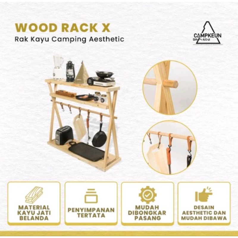 Jual Wood Rack X Portable - Rak Kayu Camping - Rak Kayu Panjang Lipat ...