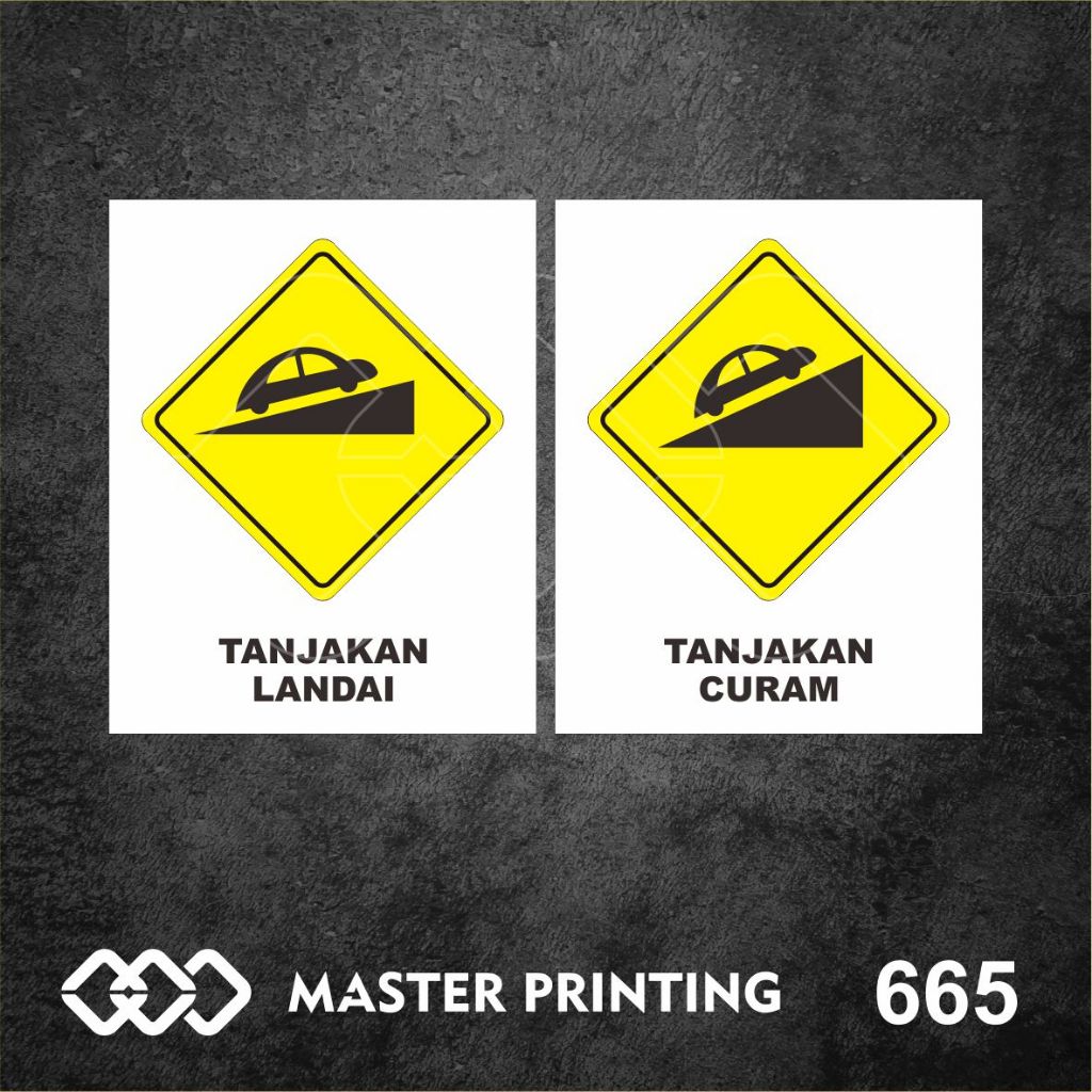 Jual 665 - Stiker Rambu Tanjakan dan Tanjakan Curam, Sticker Vinyl ...