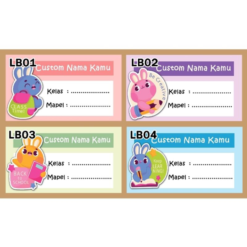 Jual Cetak 20 pcs stiker lebel nama buku 7x4 cm bisa custom nama kelas dan mapel | Shopee Indonesia