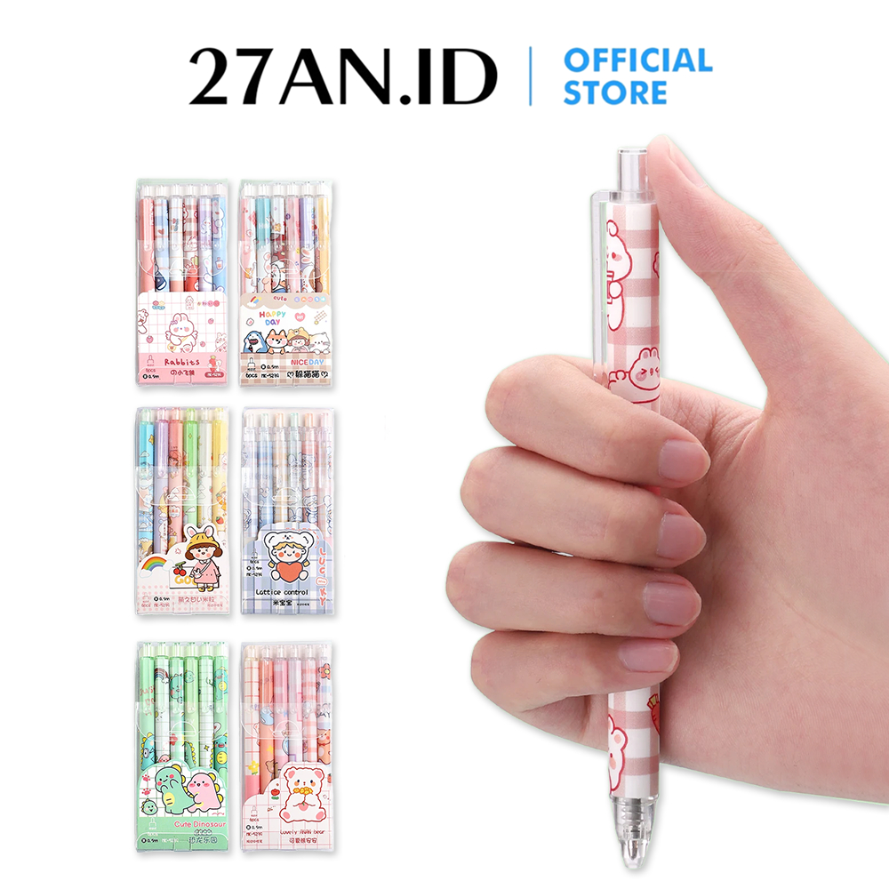 Jual (27AN.ID) Pulpen Set Karakter Lucu H643 Pulpen Mekanik isi 6pcs ...