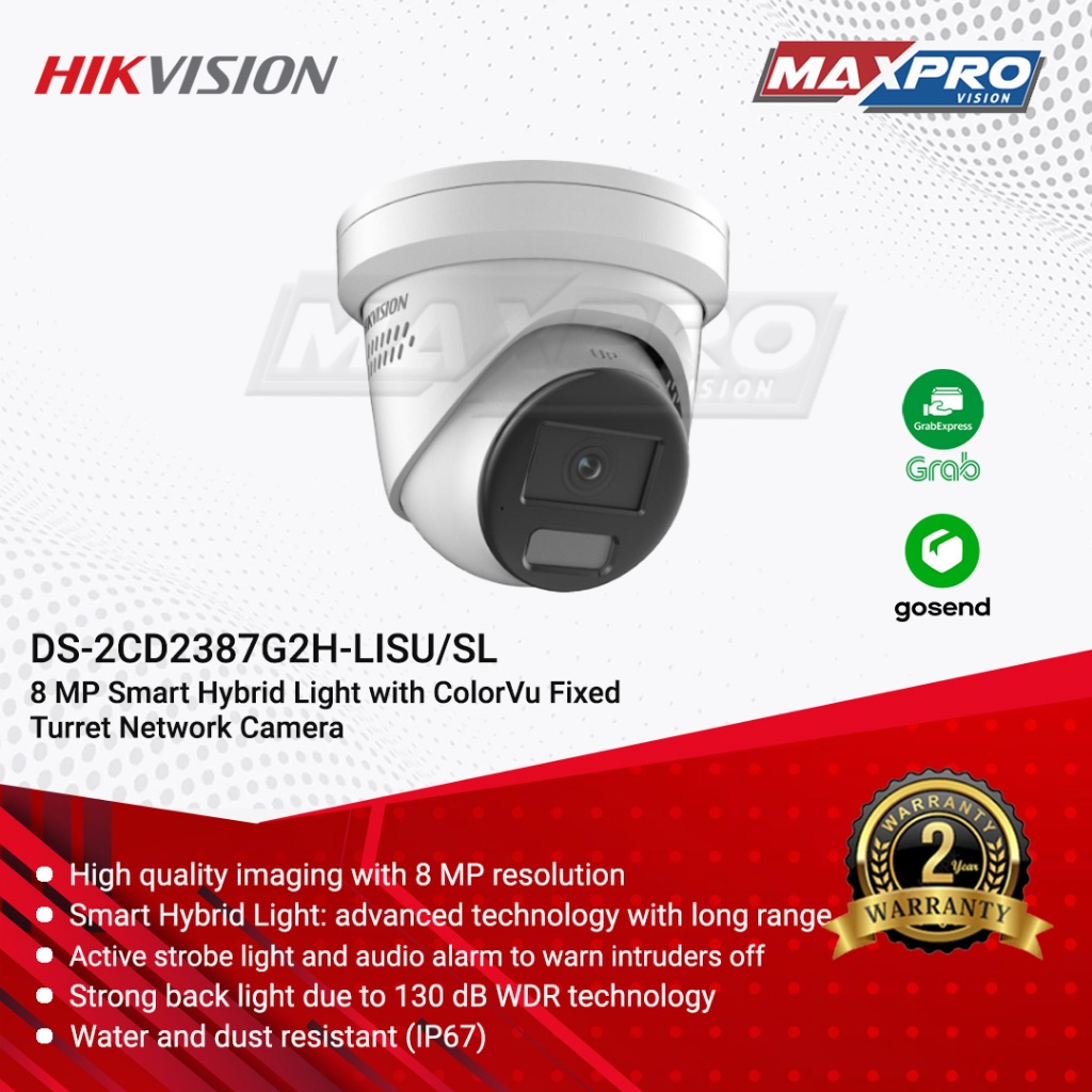 Jual DS-2CD2387G2H-LISU/SL - HIKVISION IP 8MP HYBRID COLORVU AUDIO TURRET CAMERA | Shopee Indonesia
