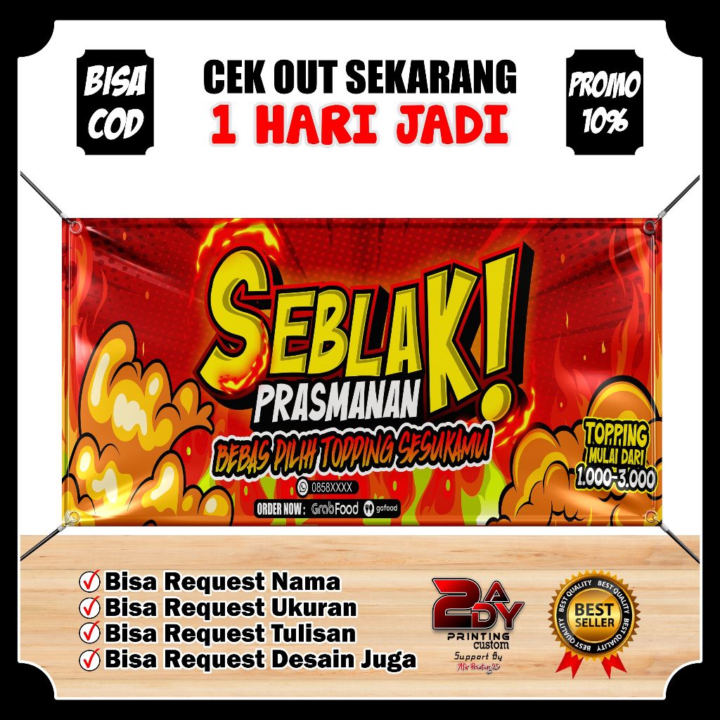 Jual Spanduk Banner Seblak Prasmanan desain gratis/ banner seblak ...
