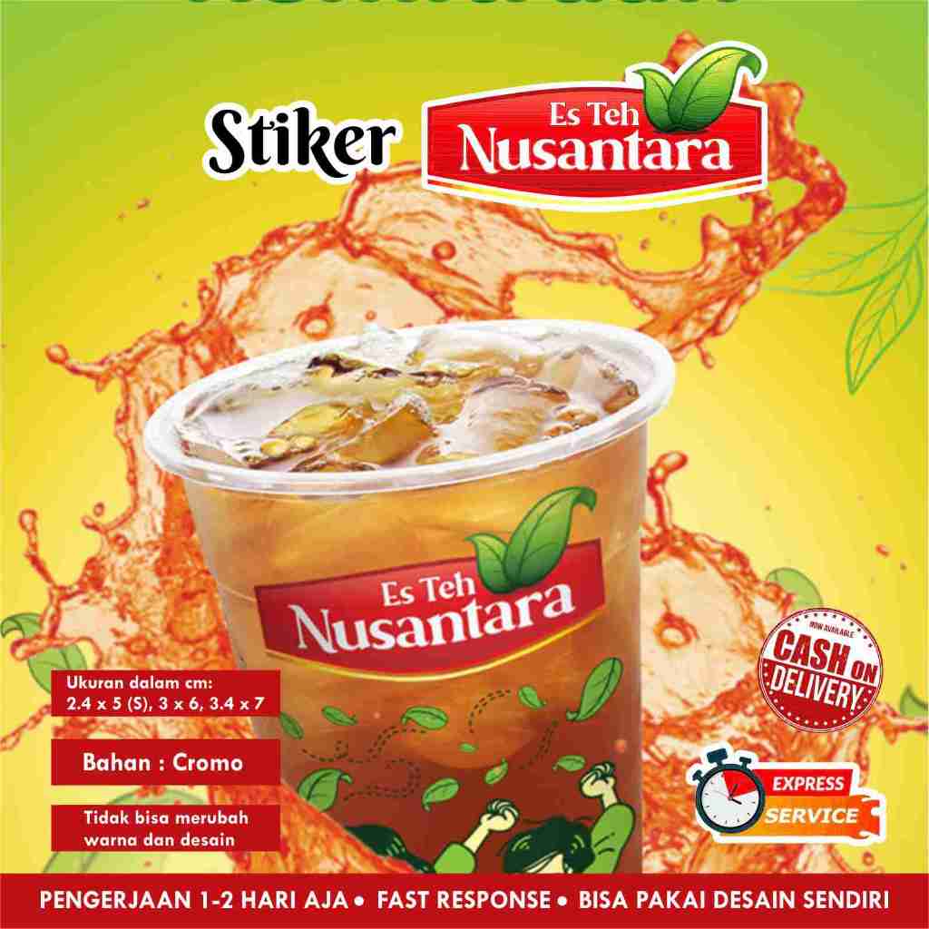 Jual Stiker ES TEH NUSANTARA cromo / Stiker kemasan minuman / stiker ...
