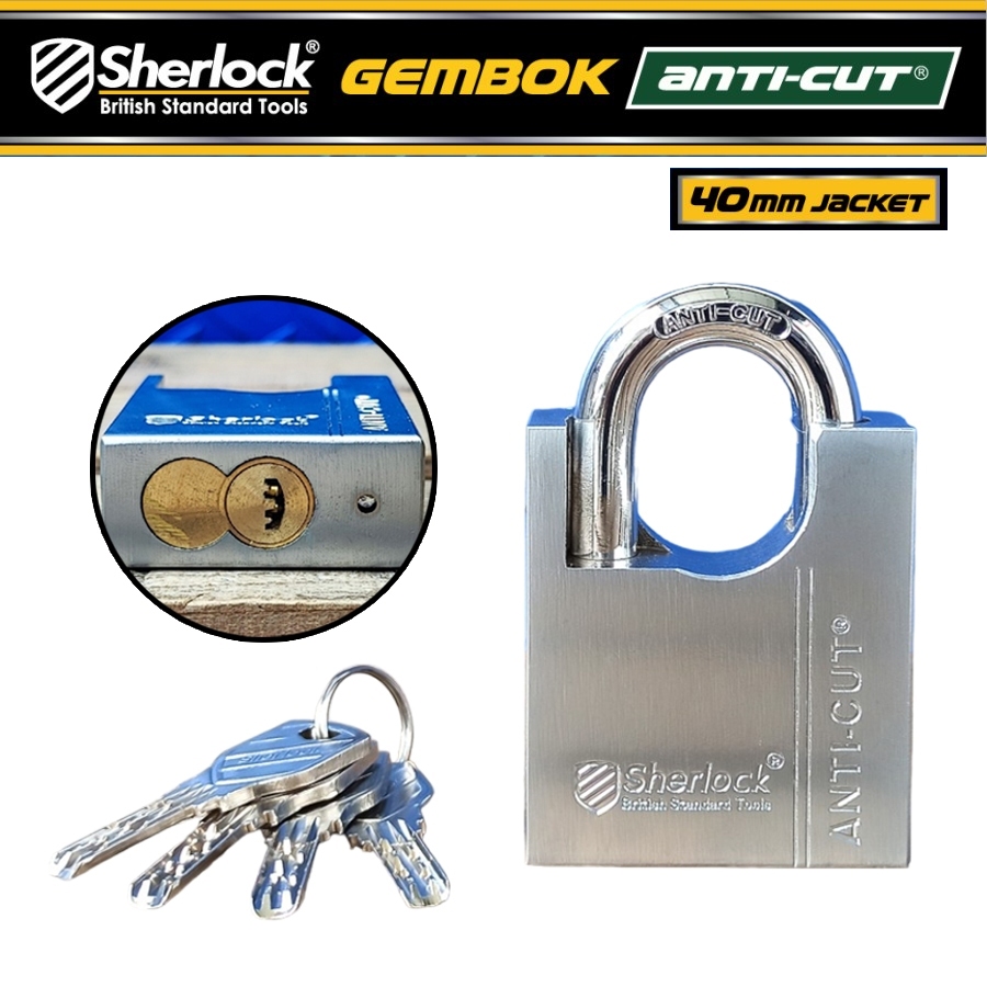 Jual Gembok Original Sherlock Tools ANTI CUT 40 - 60 mm Jaket | Shopee Indonesia
