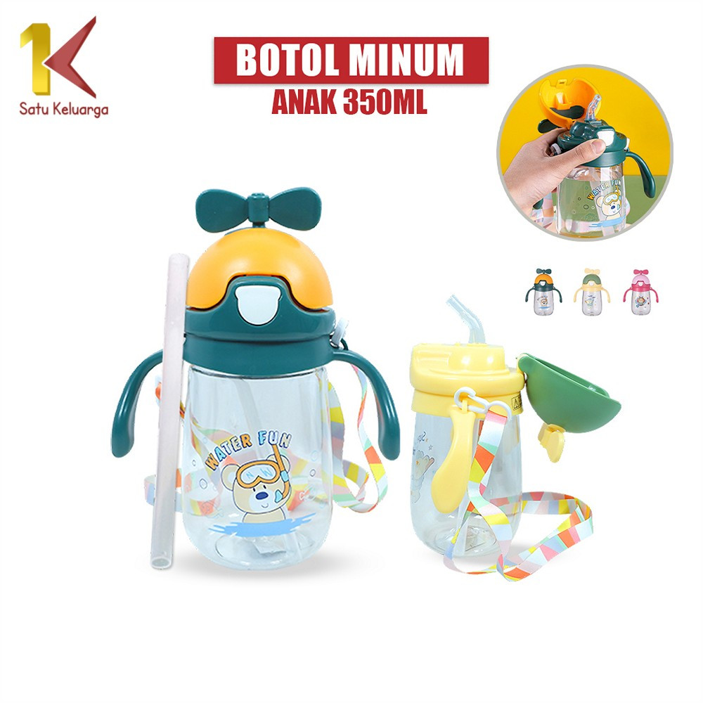 Jual Satu Keluarga Botol Air Minum Anak 350ML Karakter Kepala Kipas C919 Tempat Minum Anak Tutup ...