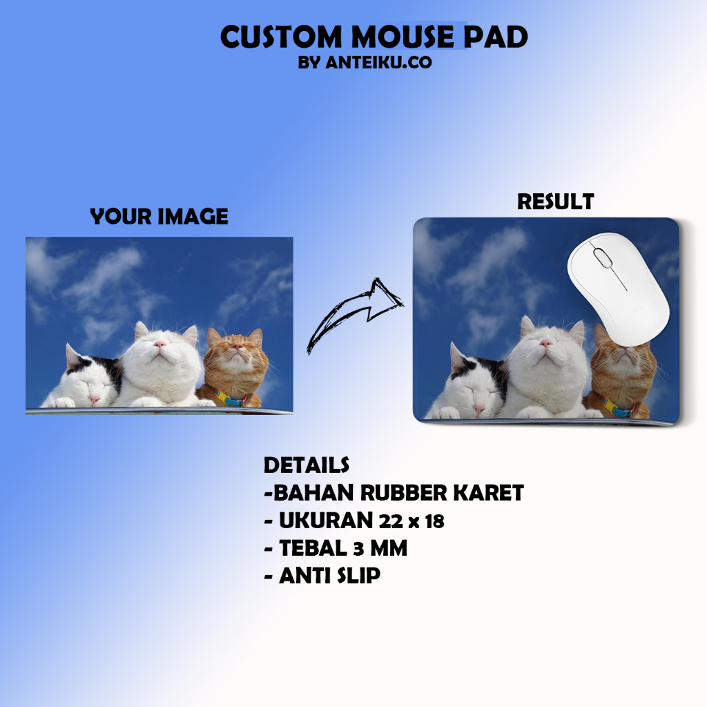 Jual custom mouse pad gambar bebas fullcolour | Shopee Indonesia