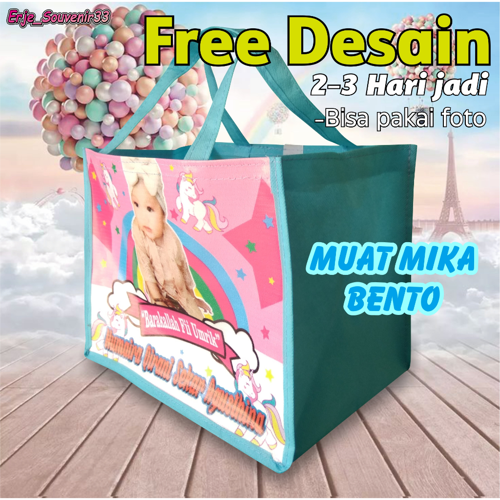 Jual Tas Ultah Bento Free Desain / Goodie Bag box Bento | Shopee Indonesia