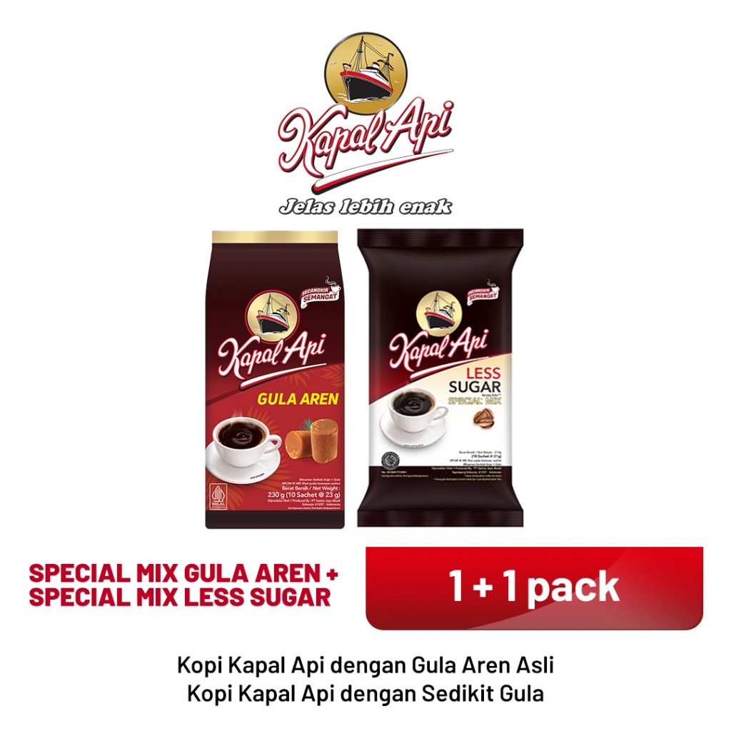 Jual KAPAL API Special Mix 1 Pack Gula Aren + 1 Pack Less Sugar ...