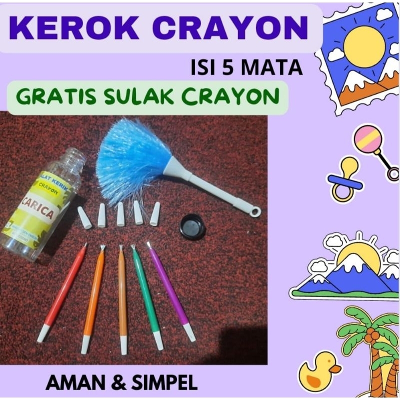 Jual Alat Kerik Gores Crayon Carica Isi 5 Bonus Kuas Crayon Kemasan ...