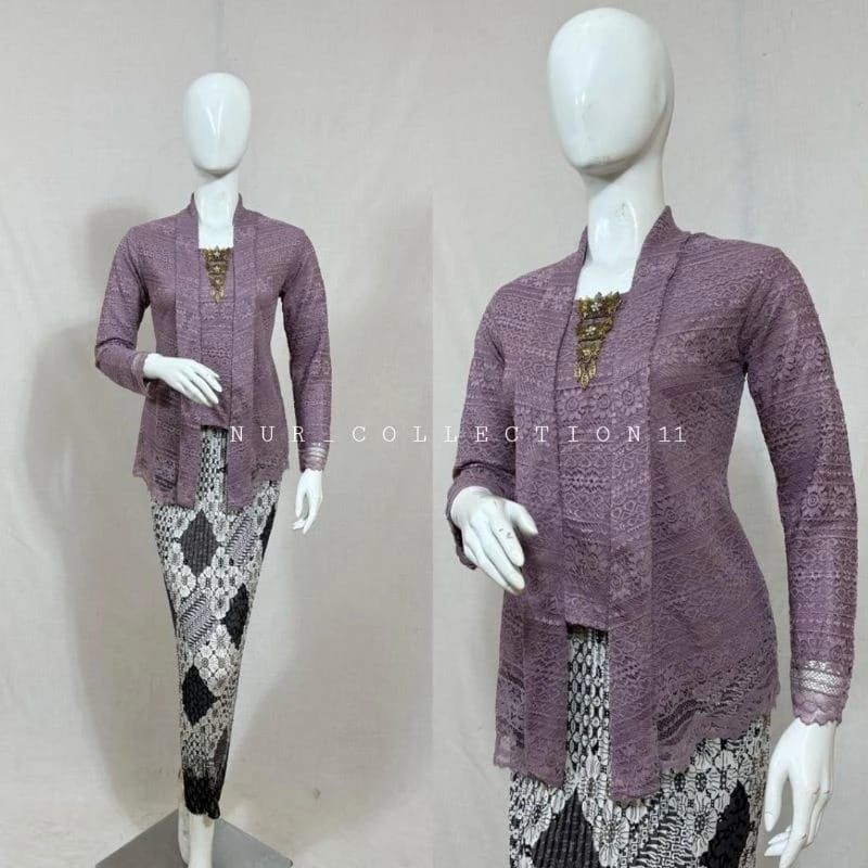 Jual ATASAN KEBAYA BROKAT KUTU BARU LENGAN PANJANG / KEBAYA KUTUBARU MODERN / BAJU KARTINI ...