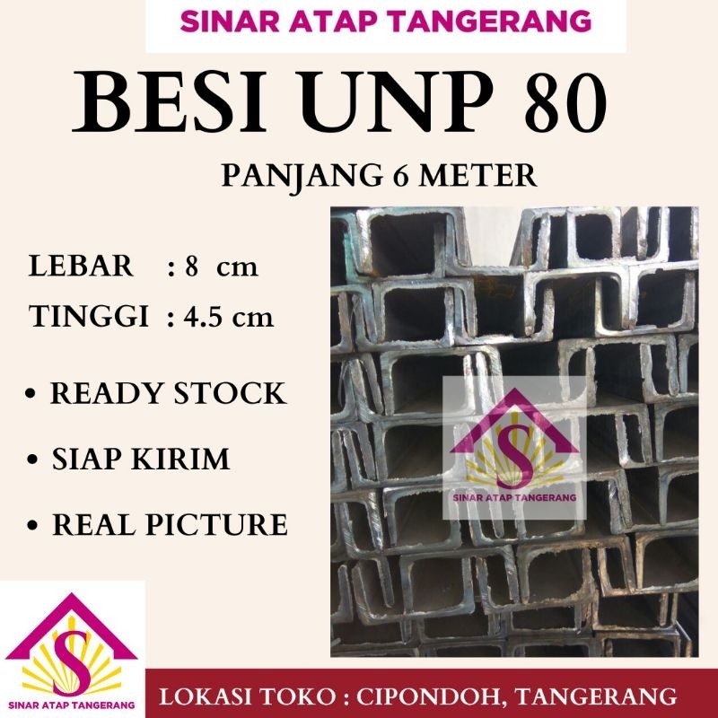 Jual Besi Kanal U / Besi Unp 80 Panjang 6 Meter | Shopee Indonesia