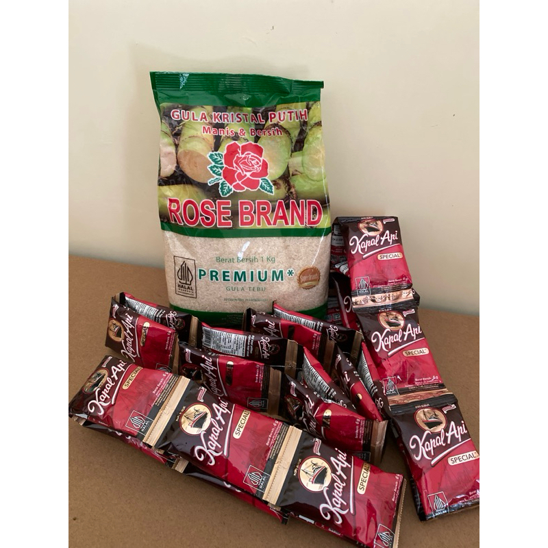 Jual Paket Sembako Gula 1kg dan 2 Renceng Kopi Kapal Api Mini | Shopee ...