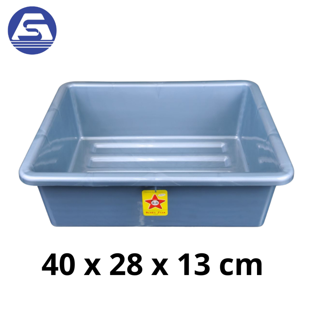 Jual Baskom Kotak Plastik Abu-abu/Bak Segi Plastik Sedang | Shopee ...