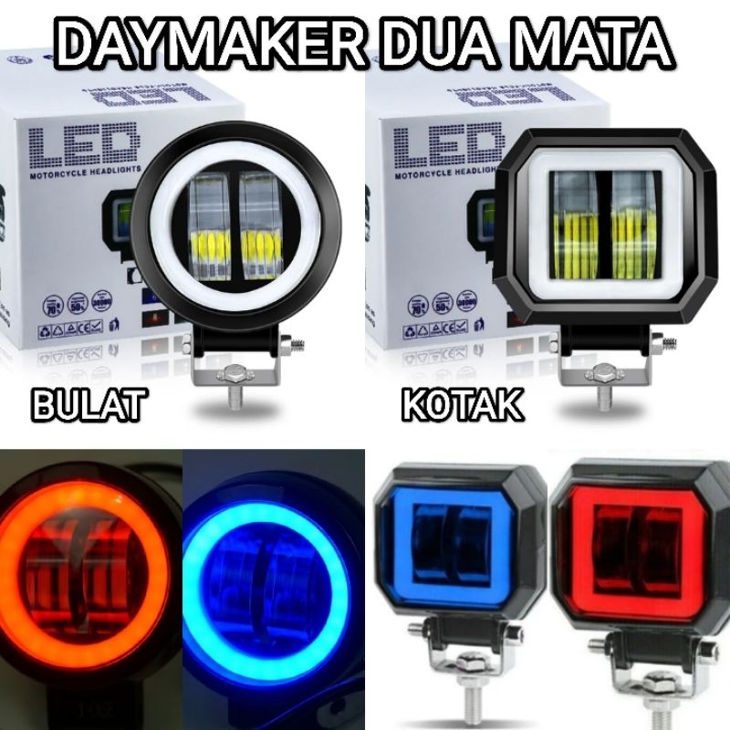 Jual Lampu LED Tembak Sorot X2 Kotak Bulat Besi Alumunium 20 Watt 4D ...