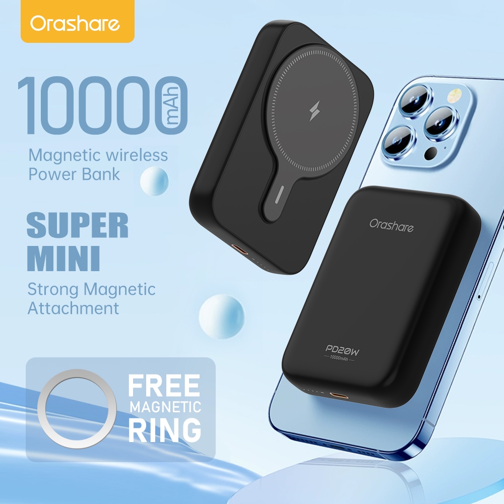 Jual Orashare MG10 Powerbank Magnetic10000 mAh Wireless PD 20W Fast ...