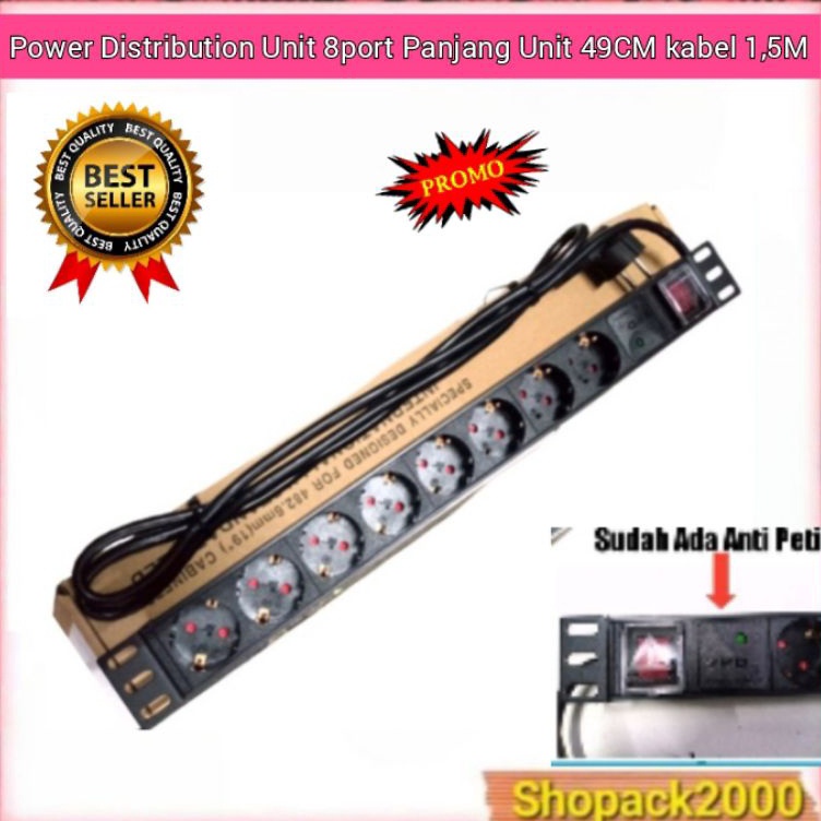 Jual PDU Power Distribution Outlet 8 Socket 16A PDU for rack wallmount 19sudah ada anti petir 15 ...