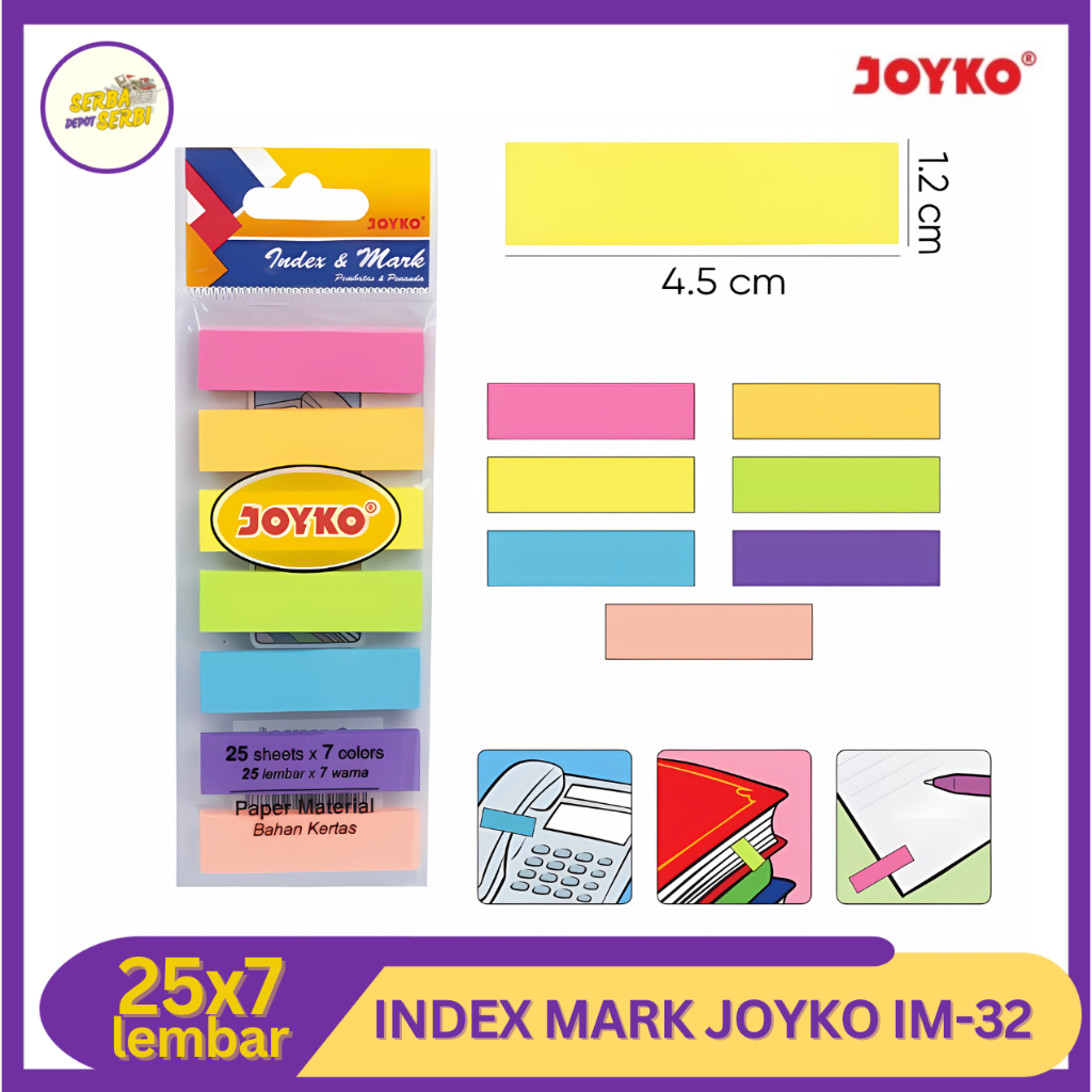Jual Index Mark IM-32 Joyko Plastik Sticky Notes Penanda Pembatas Buku ...