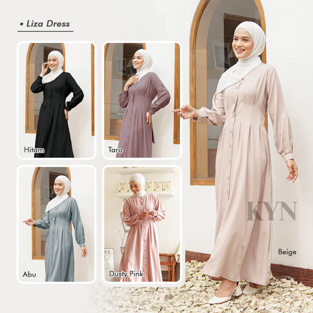 Jual KYN Liza Dress - Dress Vintage Korean Style Bahan Shakila Premium | Shopee Indonesia