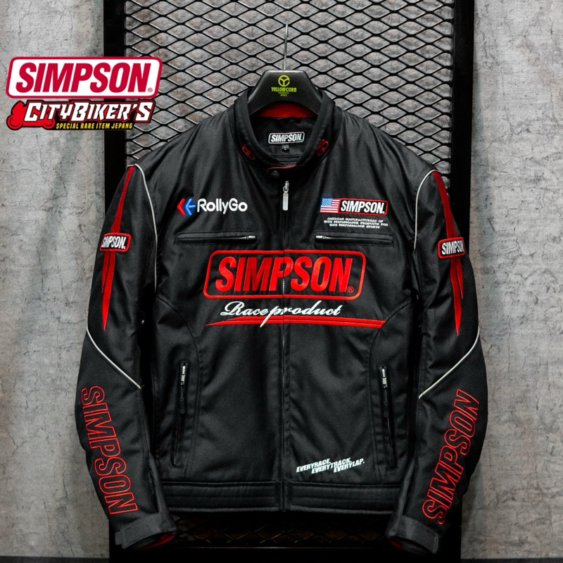Jual simpson jacket 2nd Japan / size L black red | Shopee Indonesia