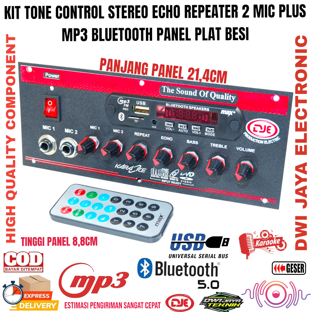 Jual Stereo Tone Control Hybris MP3 Bluetooth + Panel Tone Echo Repeter ...