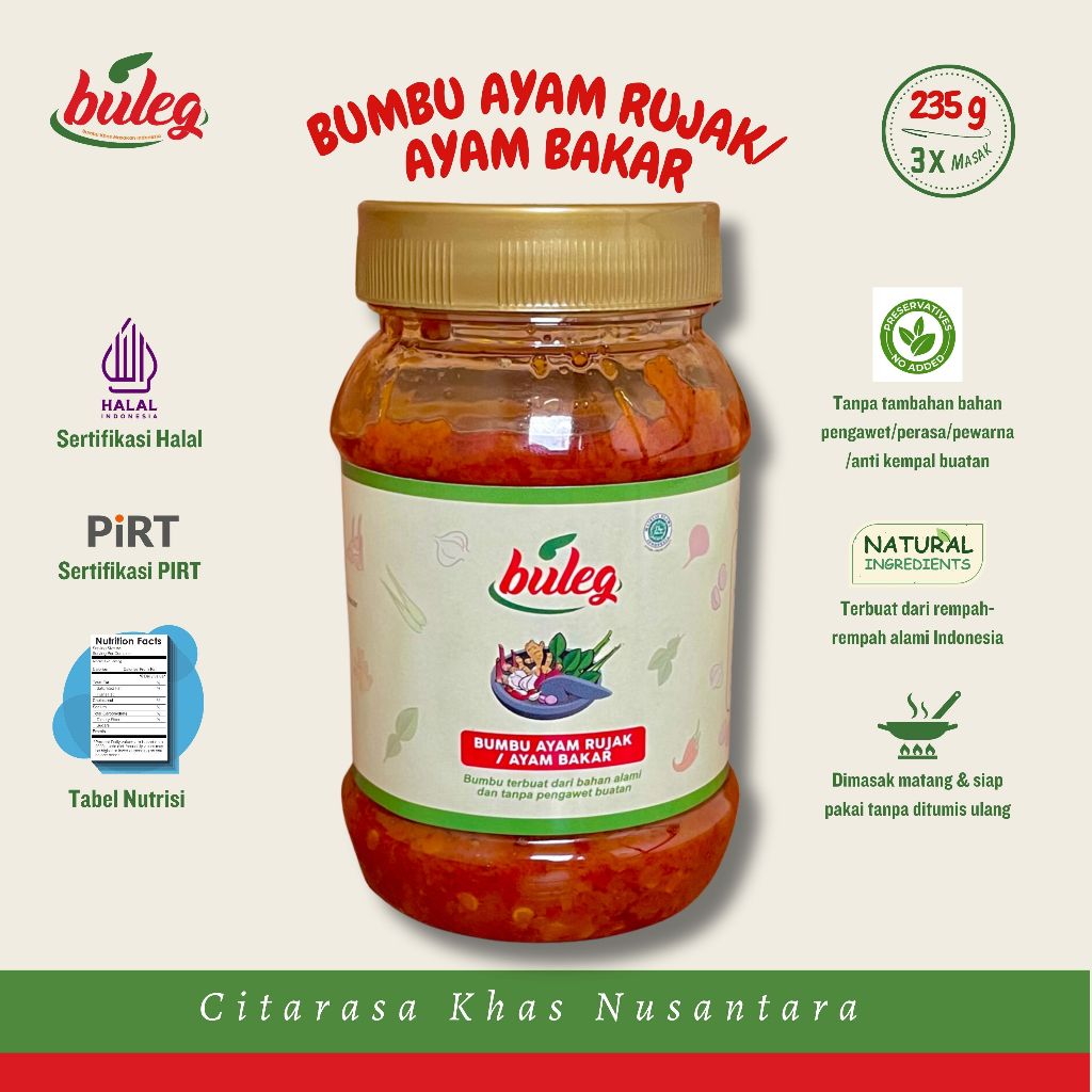 Jual Buleg Bumbu Ayam Rujak / Bakar - Botol 235 g | Shopee Indonesia