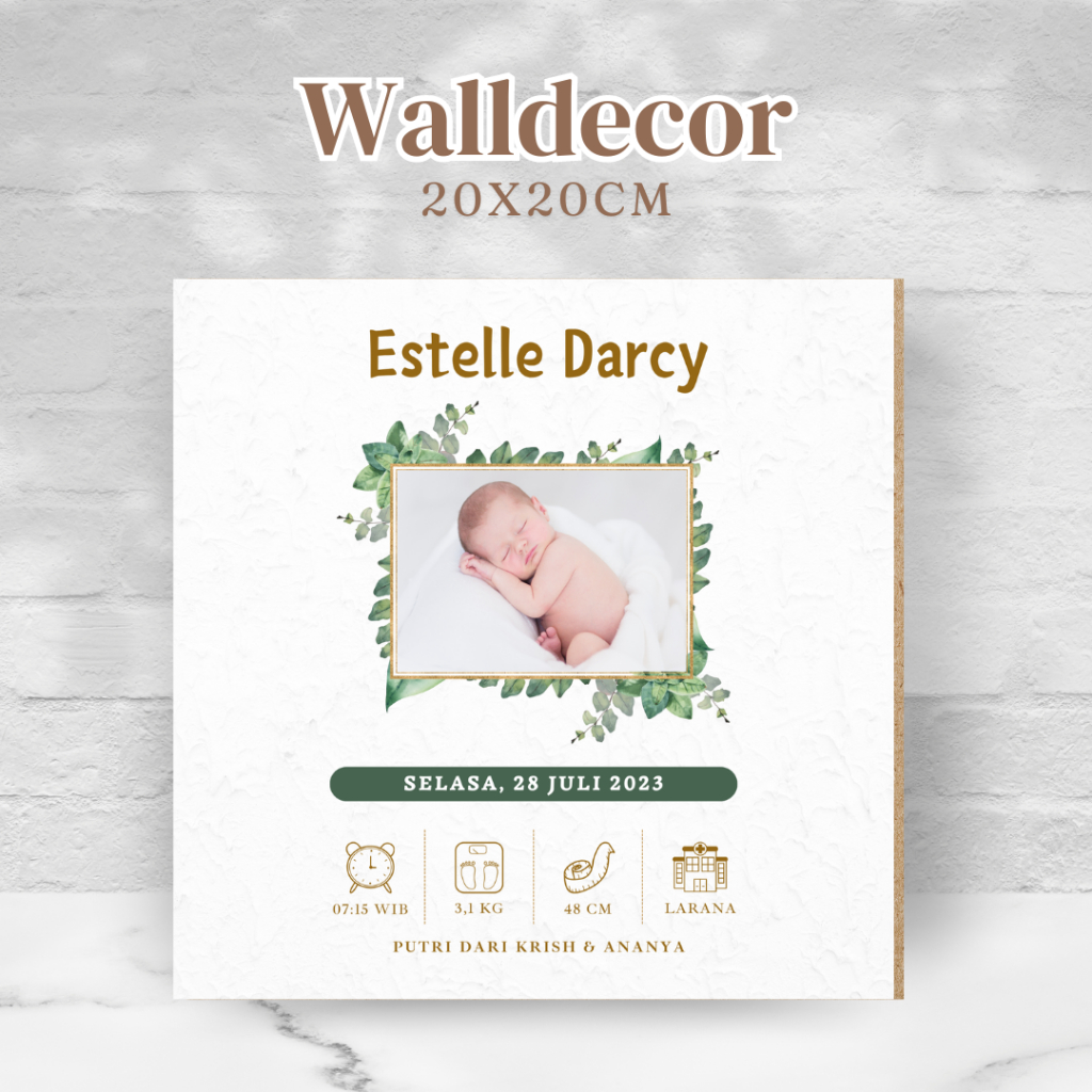 Jual Hiasan Dinding Biografi Anak Biodata baby Wall Decor Custom Kado ...
