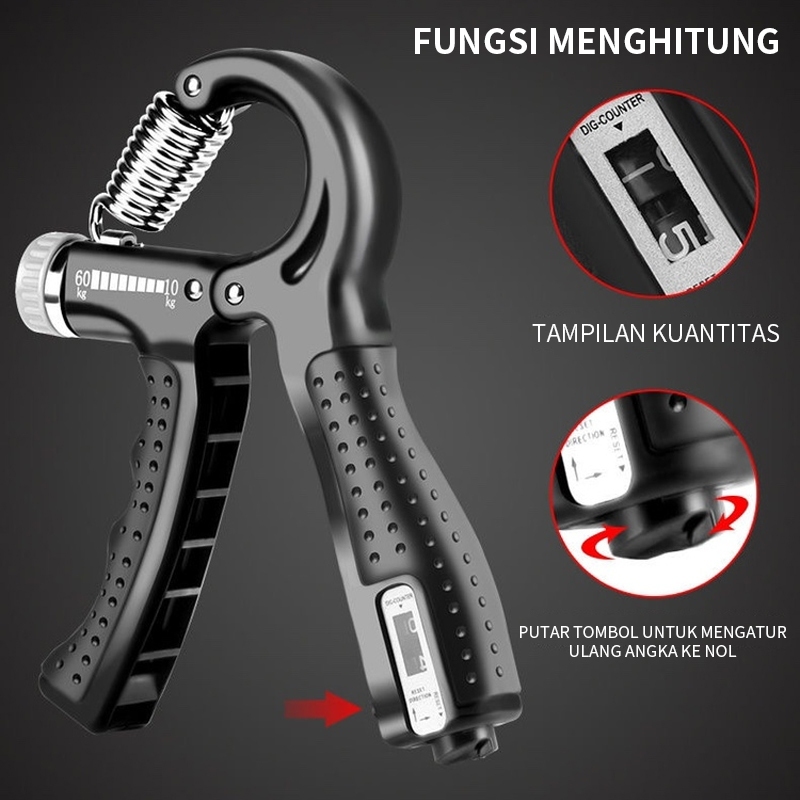 Jual Handgrip Counter Alat Latih Otot Jari Tangan Adjustable Hand Grip ...