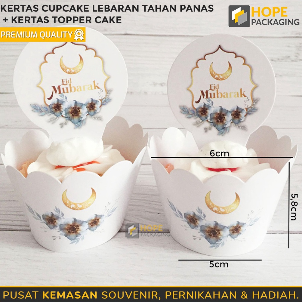 Jual SENSASIONAL Harga 5 Pcs Kertas Cupcake Lebaran Tahan Panas Topper ...