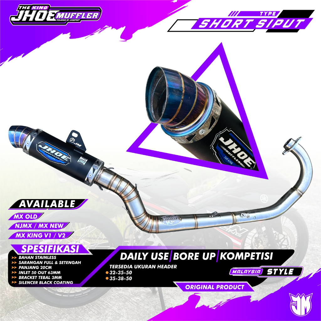 Jual Knalpot Racing MX KING MX NEW MX OLD Malaysia Style Bulat Short SIPUT By Jhoe Muffler ...