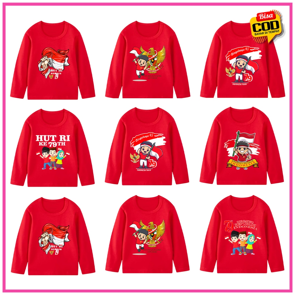 Jual Kaos Anak Laki Laki 17 Agustus Hut RI Lengan Panjang Garuda ...